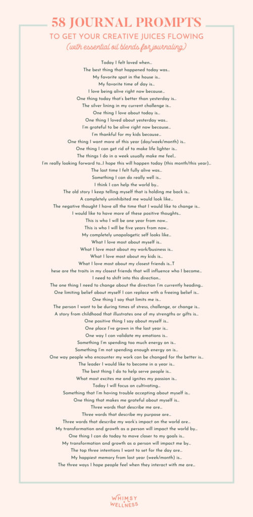58 Journal Prompts to Get Your Creative Juices Flowing (plus my ...